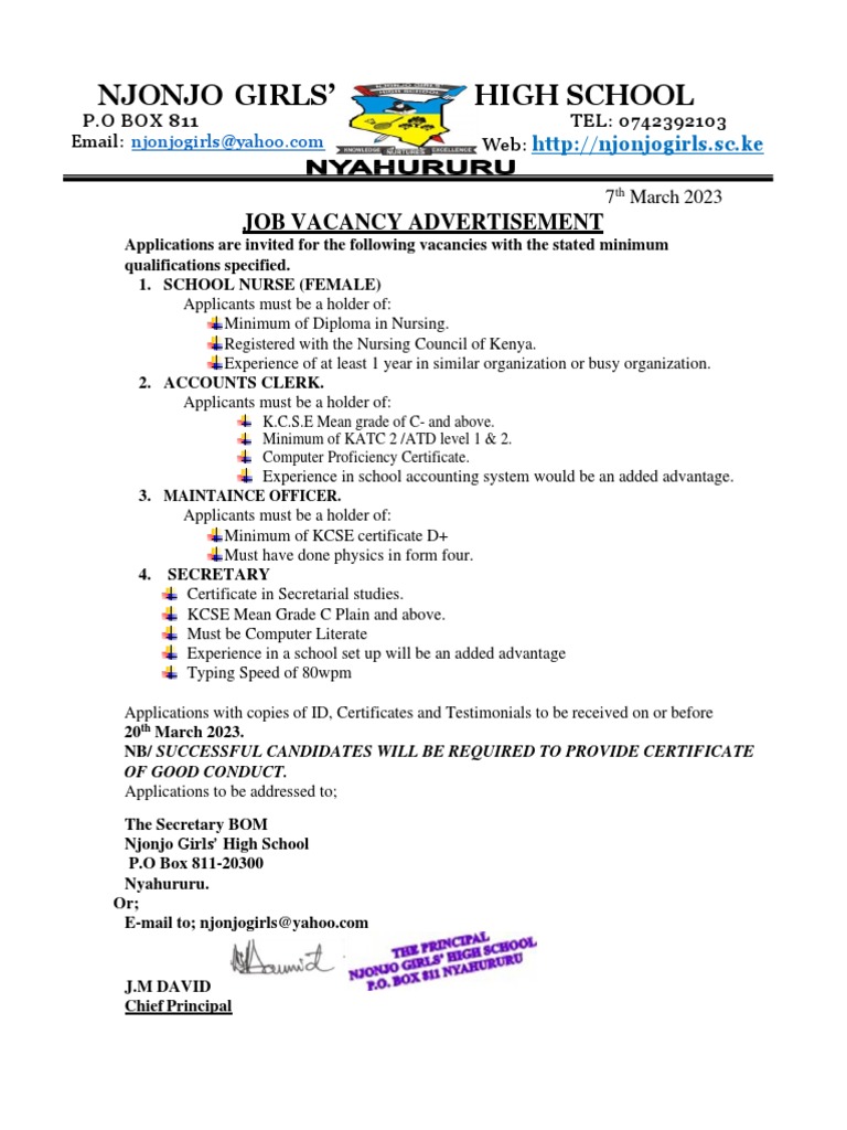 JOBS - ADVERT - 2023 Edited | PDF