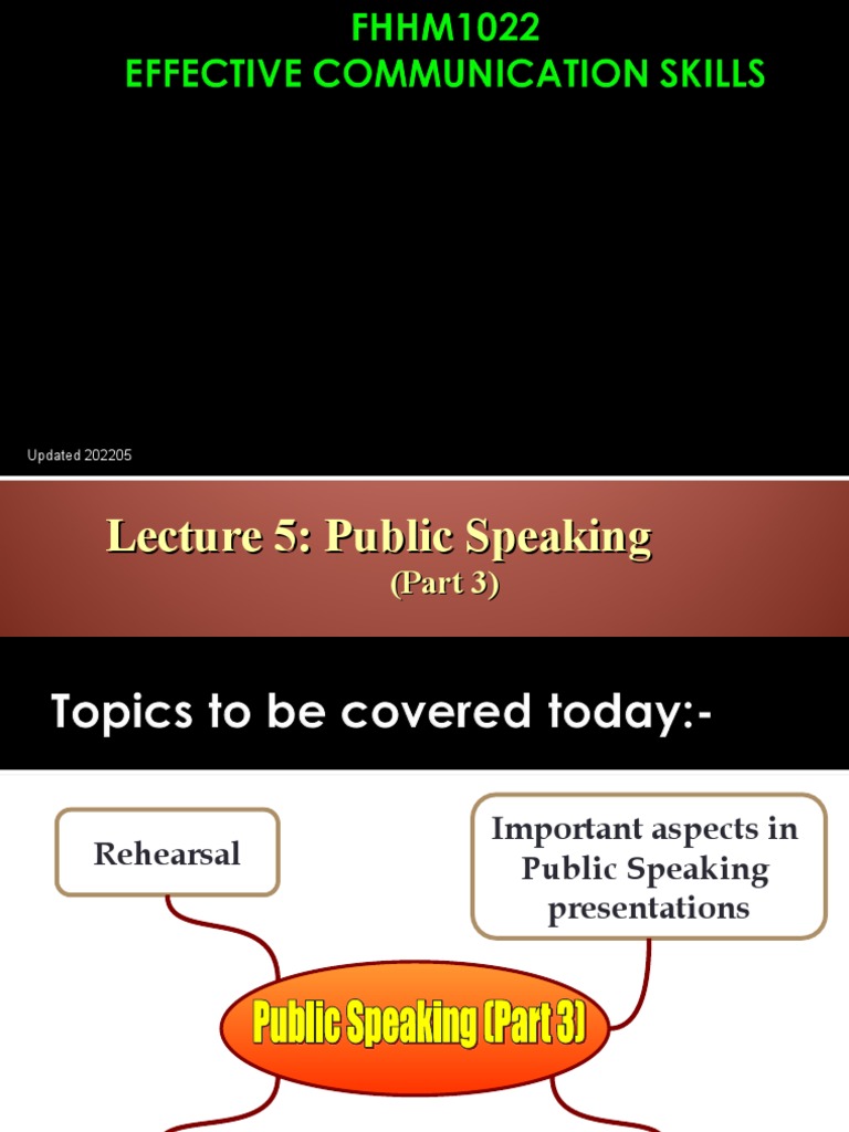 ECS 202301 Lecture 5 2 | PDF | Public Speaking | Anxiety