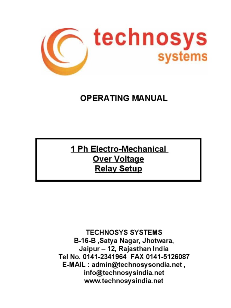Electromechanical Over Voltage Relay | PDF | Relay | Manufactured Goods