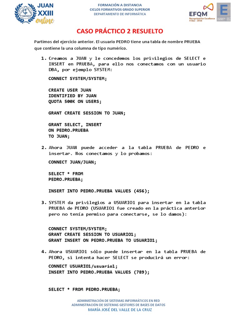 2.continuación - Caso Práctico Resuelto | PDF | Bases de datos | Informática