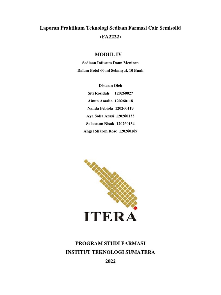 Karakterisasi Eksipien untuk Sediaan Infusum Daun Meniran | PDF