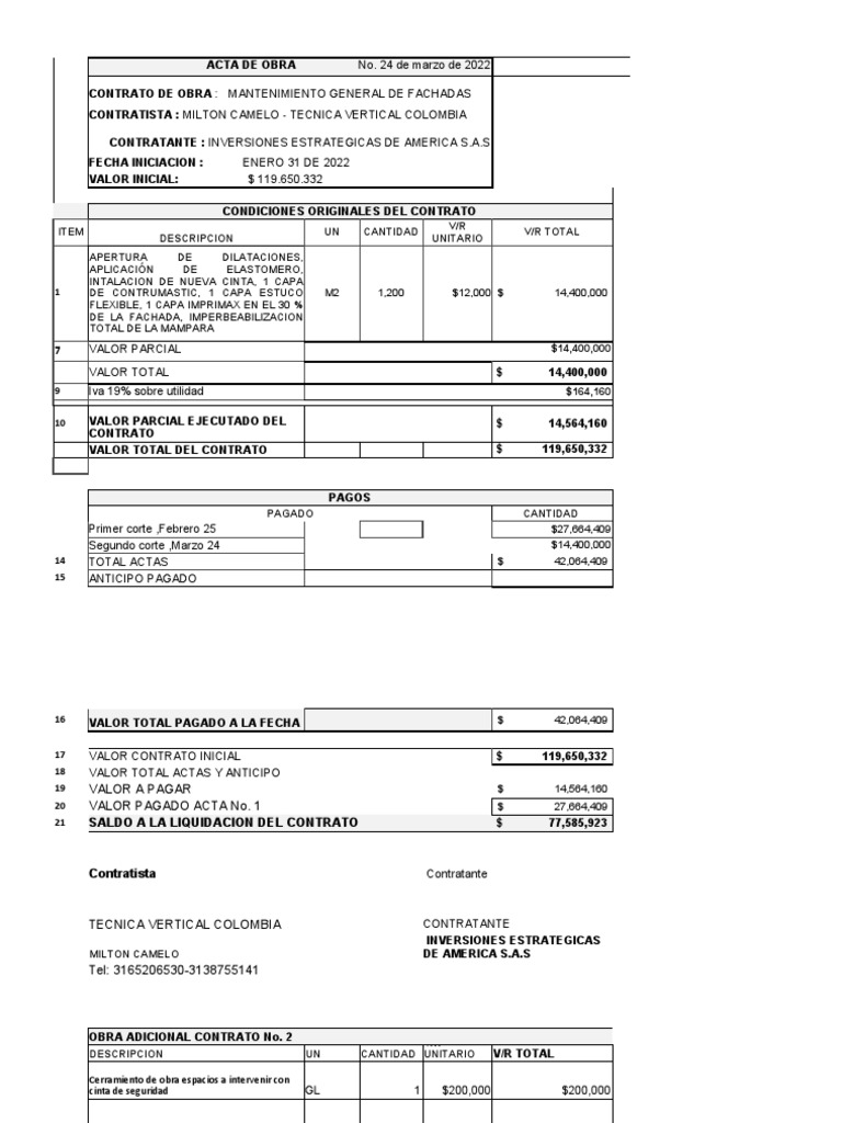 Corte de Obra Clinaltec | PDF | Ingeniero civil | Ingeniería de Edificación