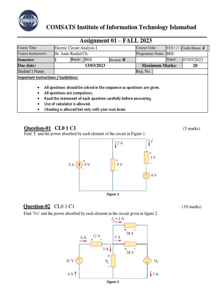 ECA-1 Assignment 1 | PDF