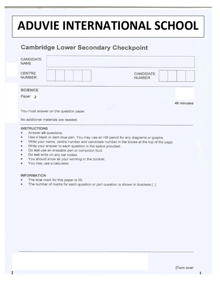 MOCK Exams - Year 9 Checkpoint Science Paper 2 PDF | PDF