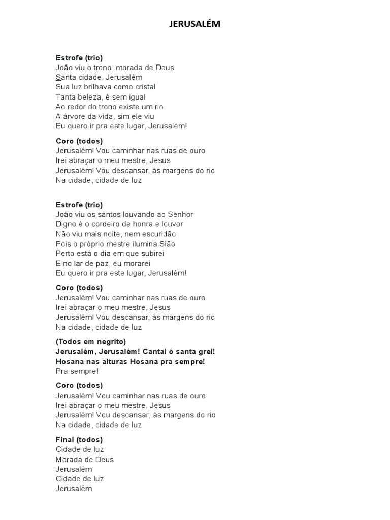 Jerusalem Letra | PDF