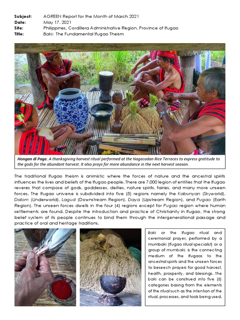 Ifugao Baki: Rituals of Harvest and Health | PDF | Prayer | Folklore