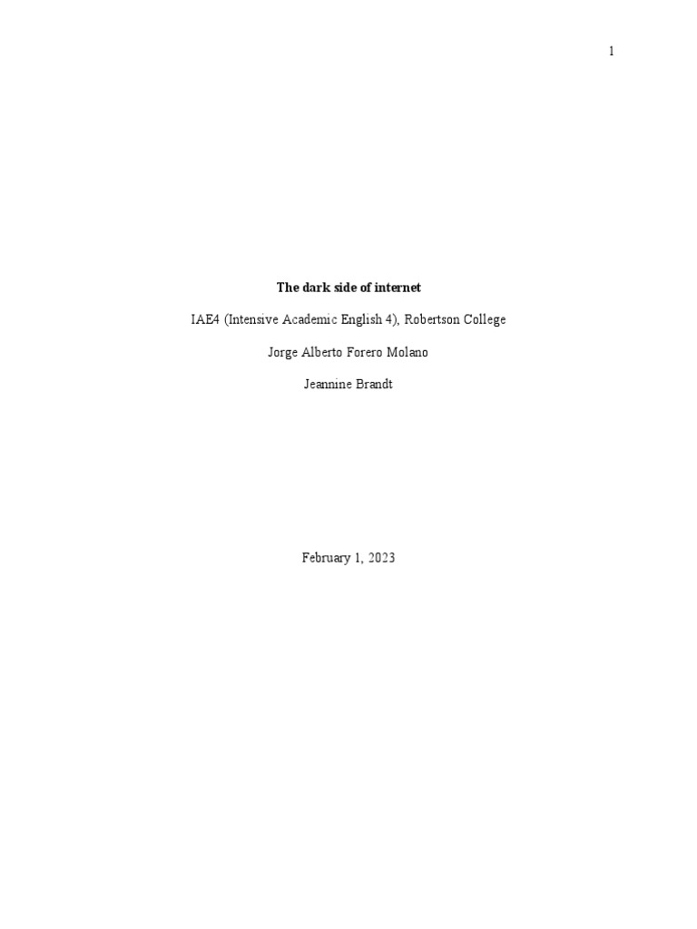 The Dark Side Of Internet PDF World Wide Internet Web