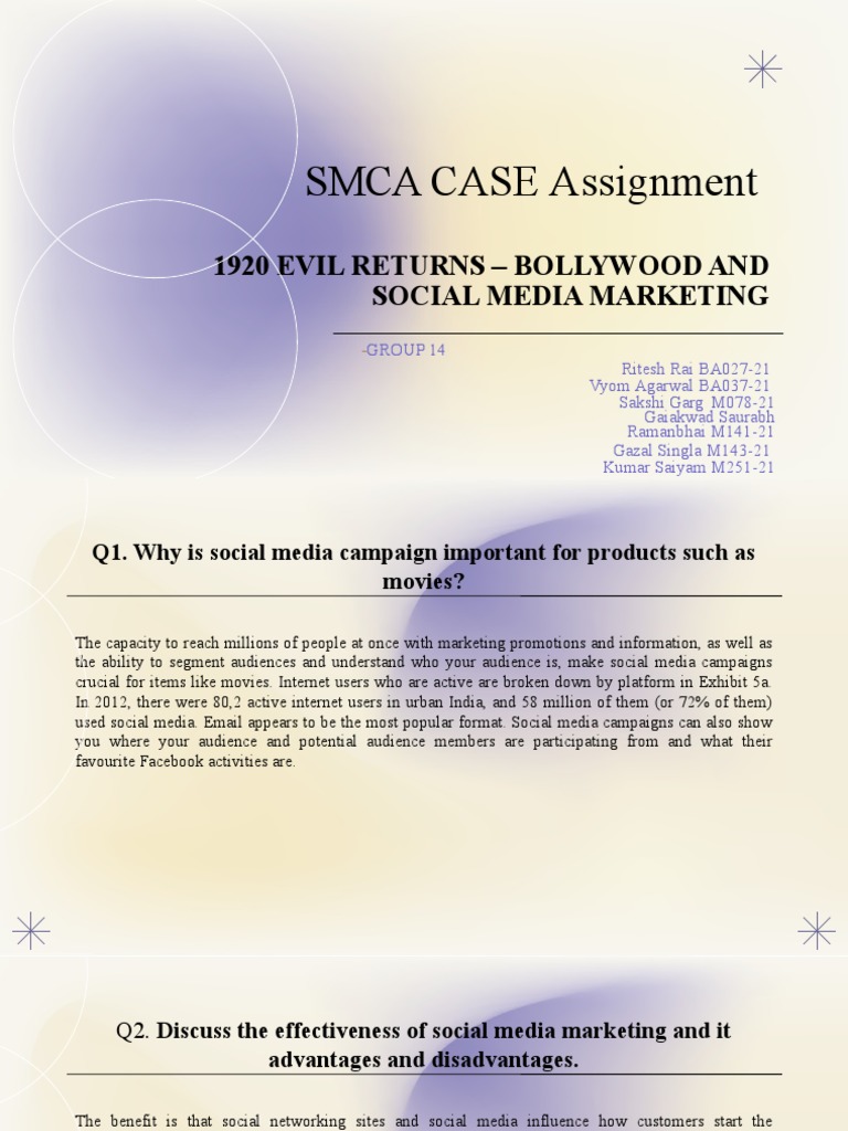 SMCA Assignment 2 - Group 14 | PDF | Popular Culture & Media Studies ...