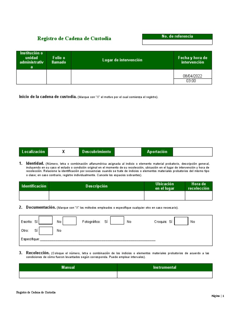Cadena de Custodia Iph | PDF