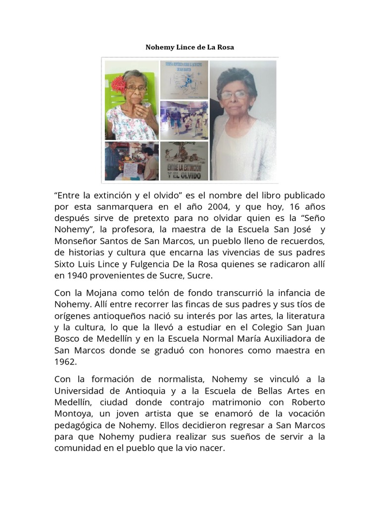 Legado de Nohemy Lince en San Marcos | PDF