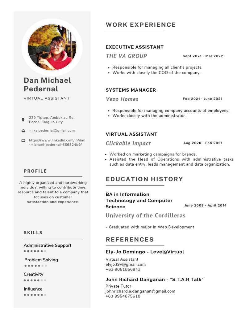 Dan Michael Pedernal (Resume - 2022) | PDF | Business | Computing