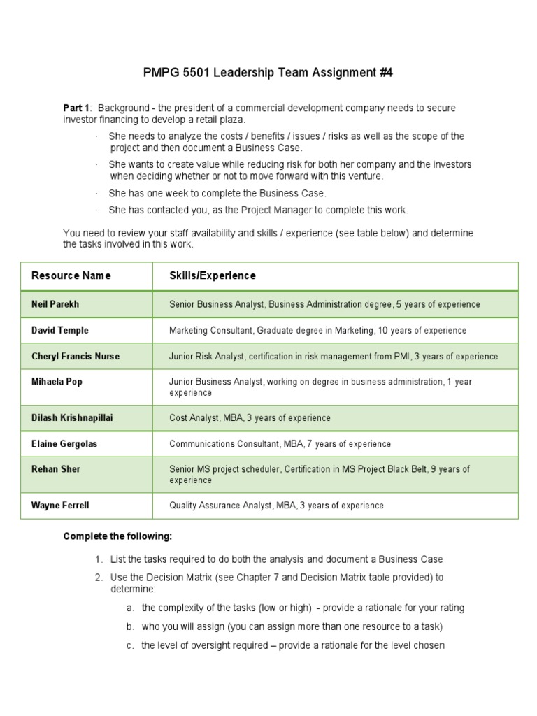 #4 Assignment Description (Ch. 7-8) | PDF | Financial Analyst | Risk