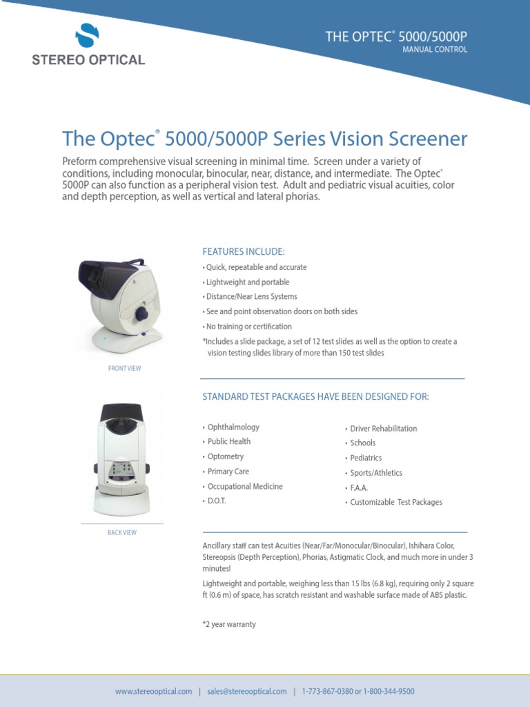 Optec 5000 | PDF | Visual Acuity | Visual Perception