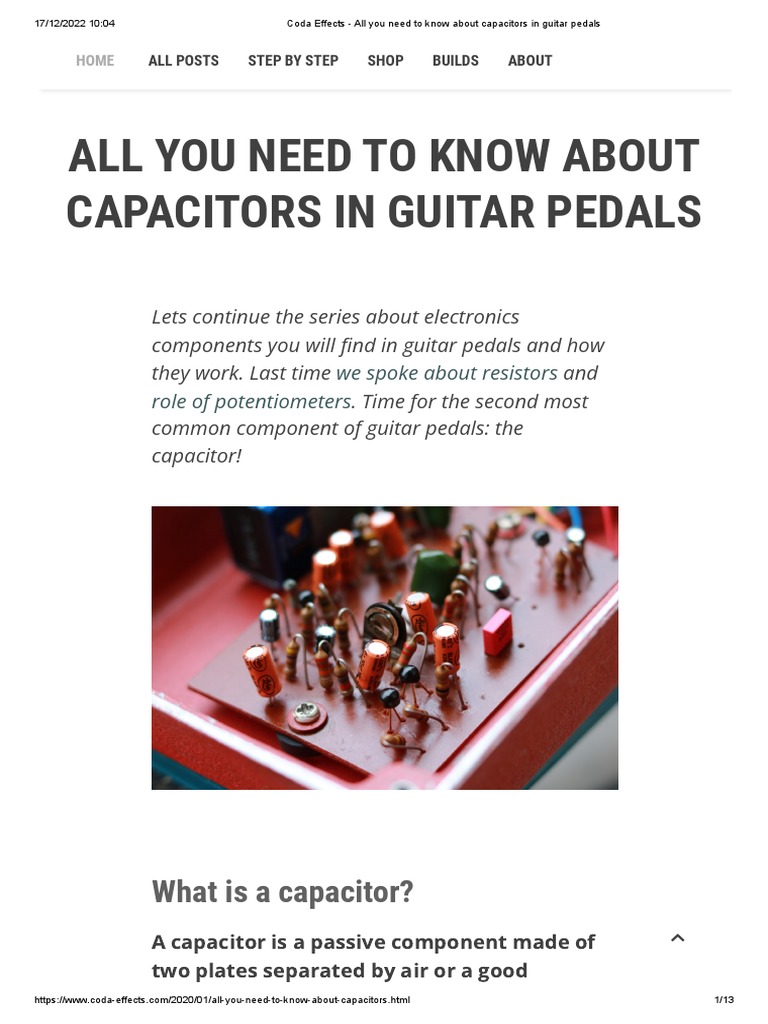 Coda Effects - All You Need To Know About Capacitors in Guitar Pedals | PDF | Capacitor | Rectifier