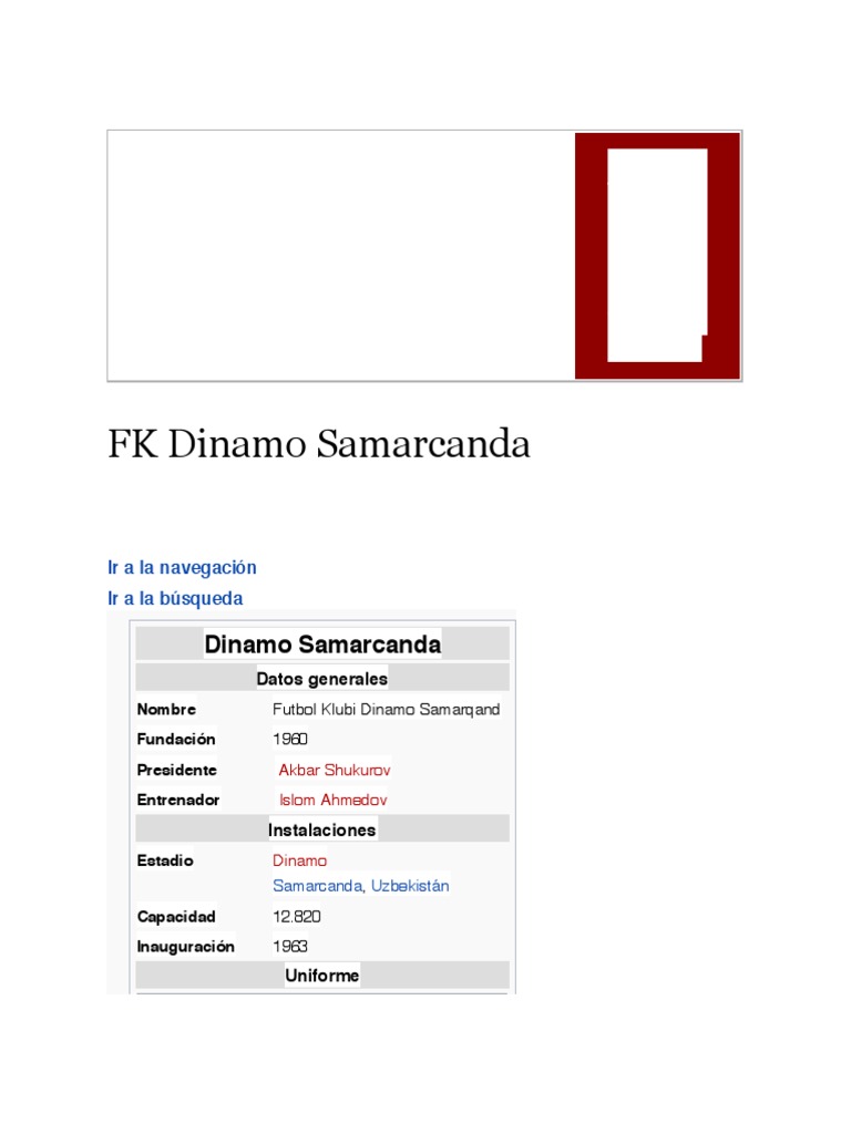 FK Dinamo Samarcanda | PDF | Wikipedia | Sitios web
