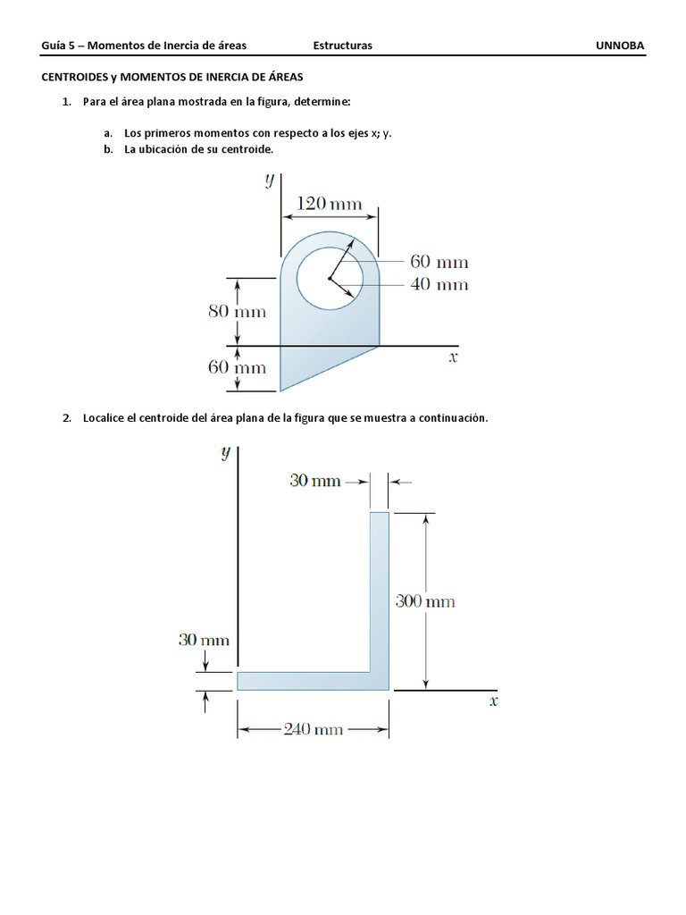Guía 5 - Momentos de Inercia de Áreas | PDF