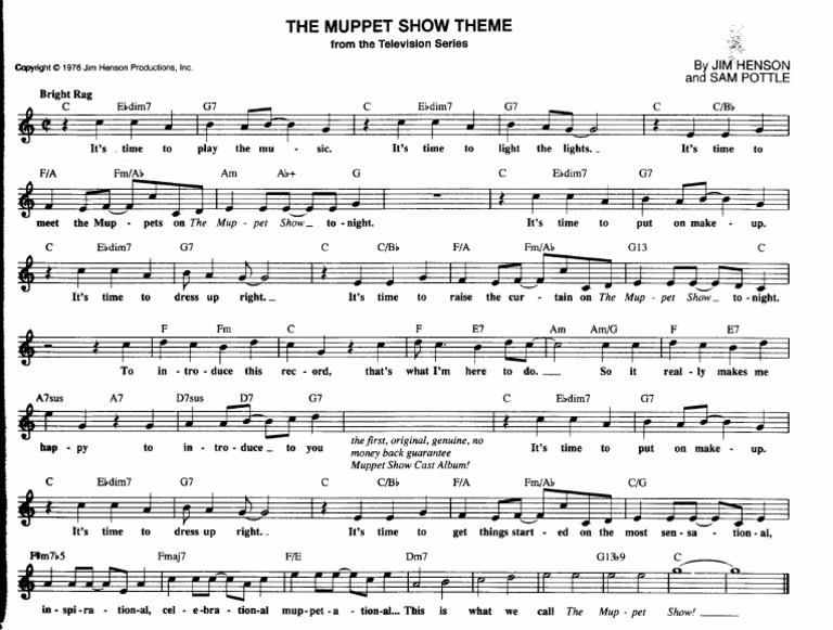 Jim Henson - Muppet Show Theme | PDF