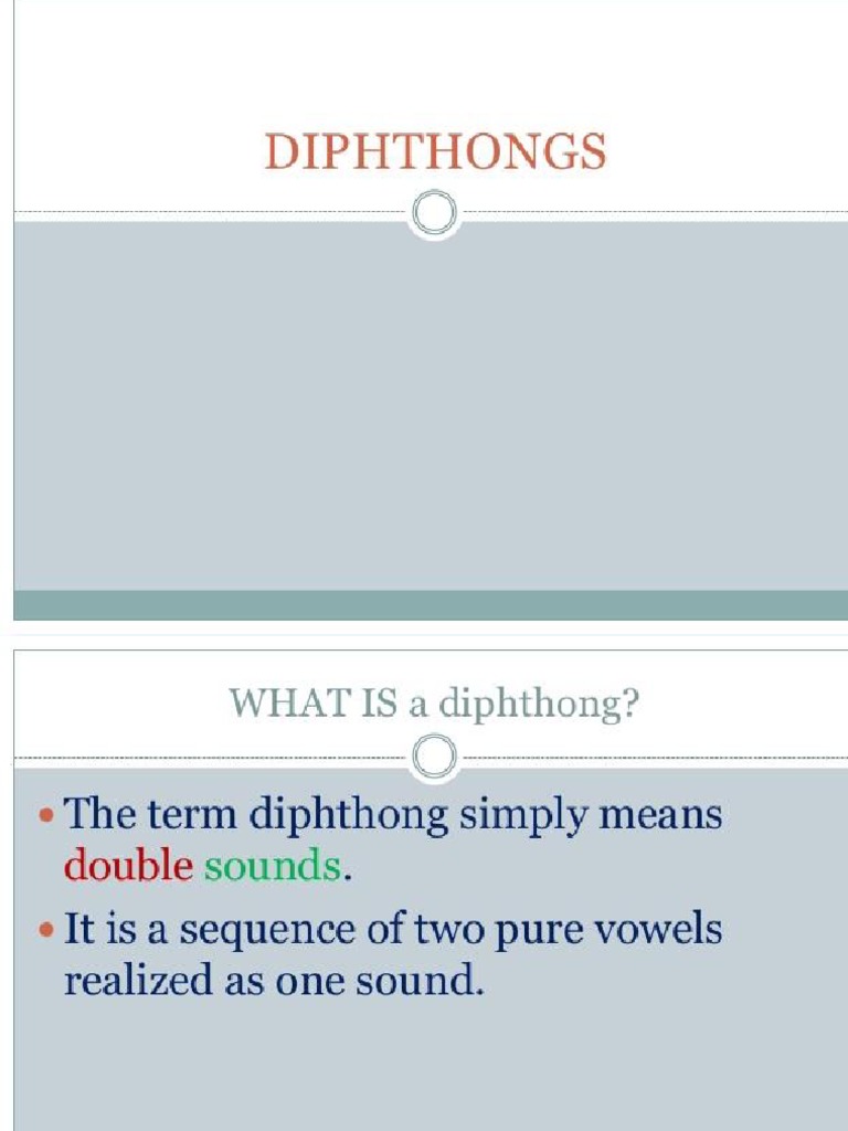 Diphthongs | PDF