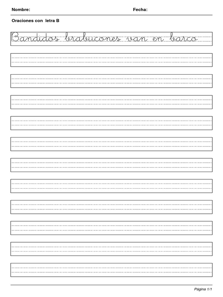 Oraciones Con Letra B PDF | PDF