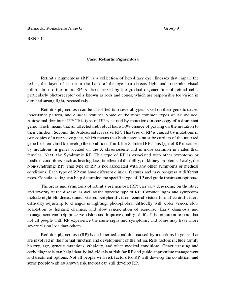 Classification, Signs and Symptoms, and Nursing Management of Retinitis ...