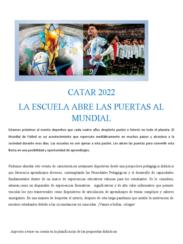 Secuencia Didactica 2B - Catar 2022 | PDF | Katar