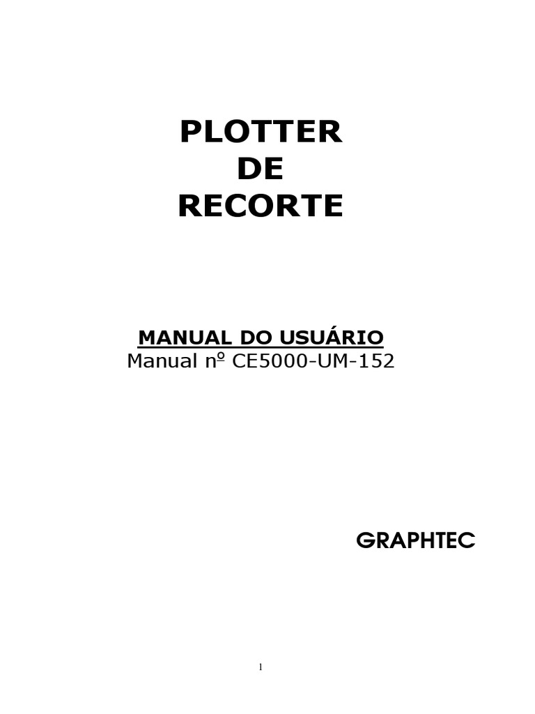 Manual Usuario Plotter Recorte Graphtec CE5000 Series PDF | PDF | USB