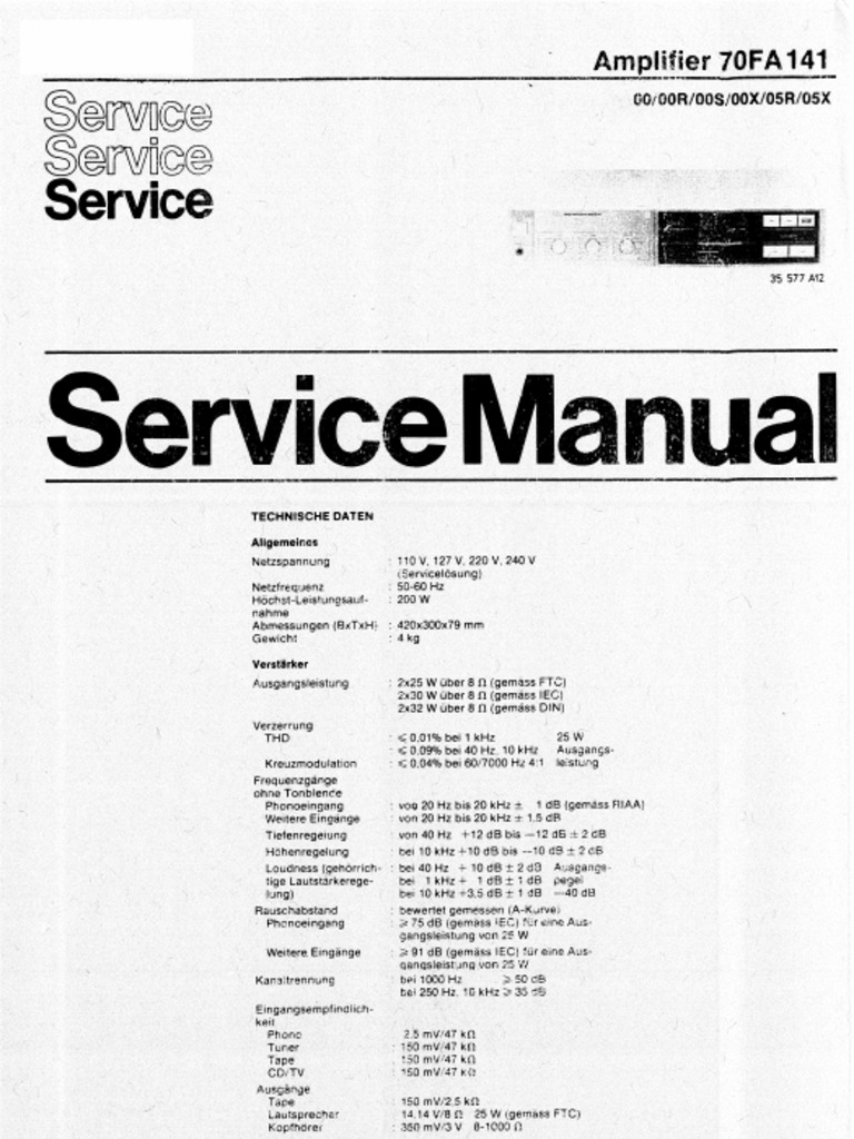 Hfe Philips Fa141 Service de PDF | PDF
