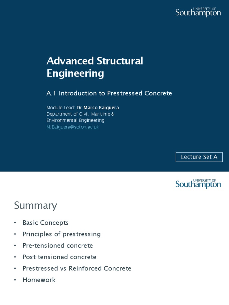 Advanced Structural Engineering Introduction to Prestressed Concrete | PDF | Prestressed ...