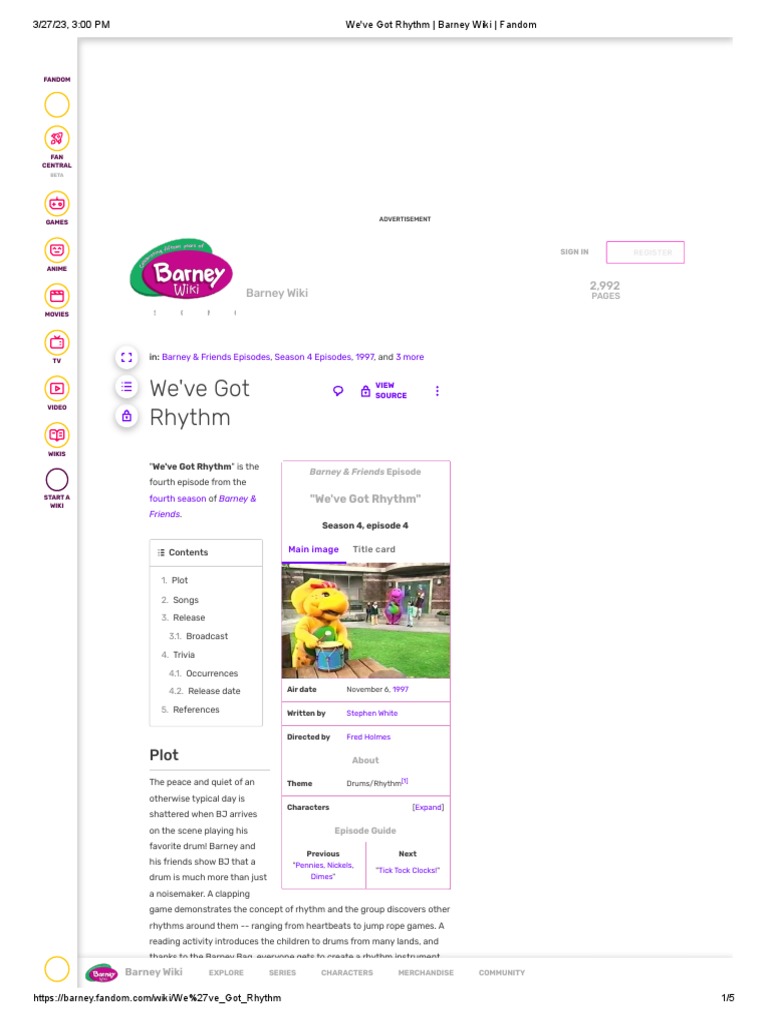 We'Ve Got Rhythm - Barney Wiki - Fandom | PDF | Fandom