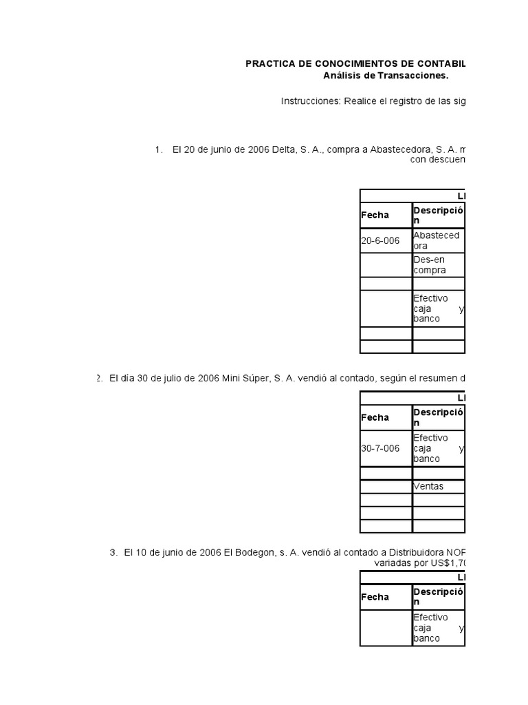 Practica Inicial Contabilidad 4 | PDF | Contabilidad | Finanzas personales