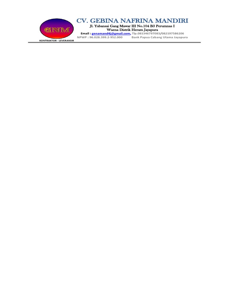 Kop Surat CV - GNM 2022 | PDF