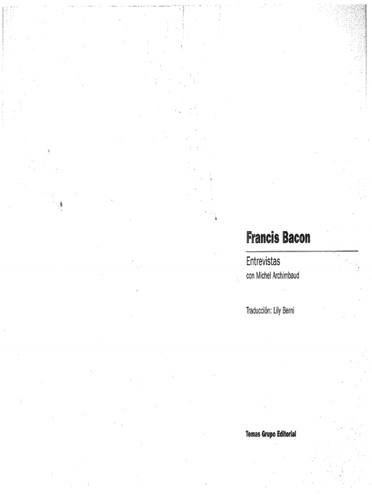Entrevistas A Francis Bacon | PDF
