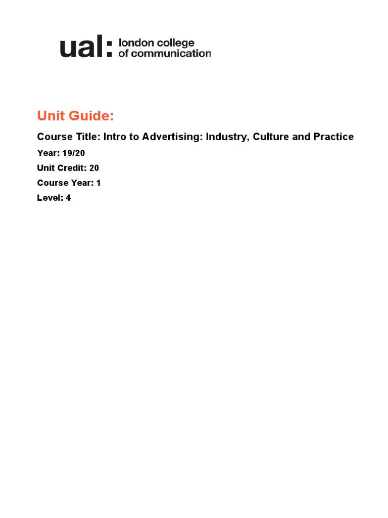 Intro To Ads - Unit Guide - 19 - 20 2 | PDF | Chaplain | Tutorial