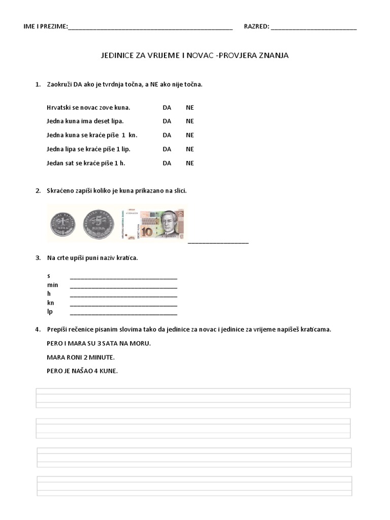 Jedinice Za Vrijeme I Novac - Pro | PDF