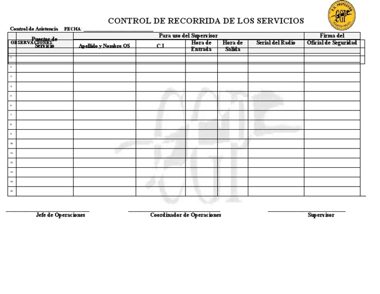 Formato Recorrido de Supervisores | PDF