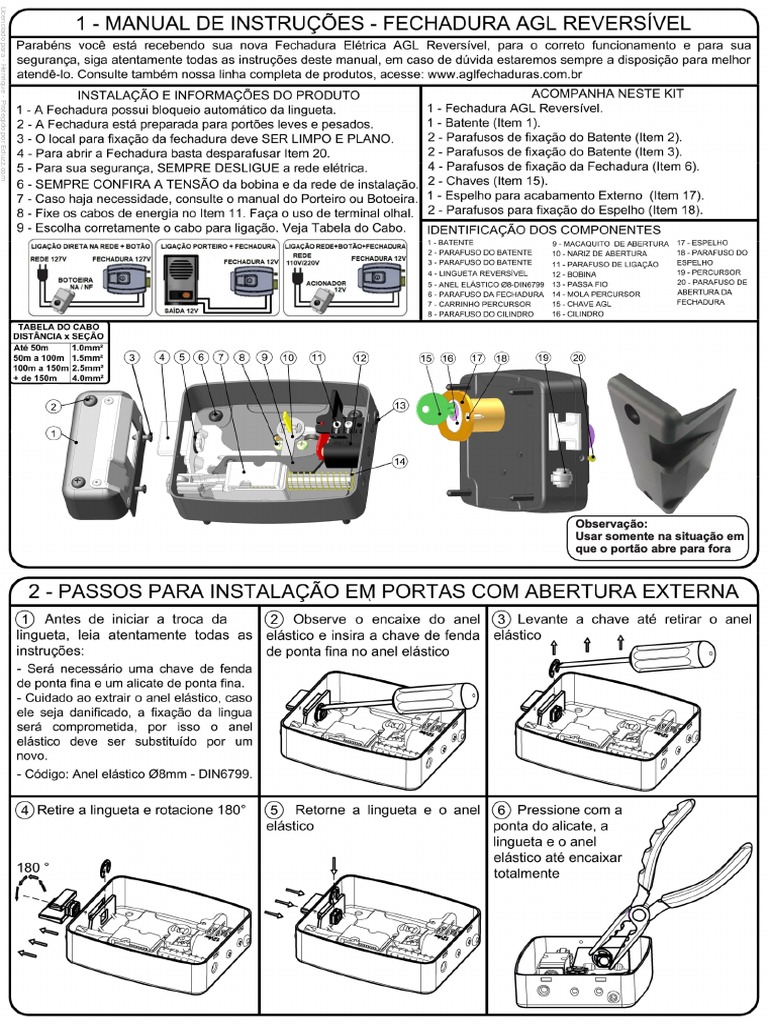 Manual Fechadura Eletrica Al100 | PDF