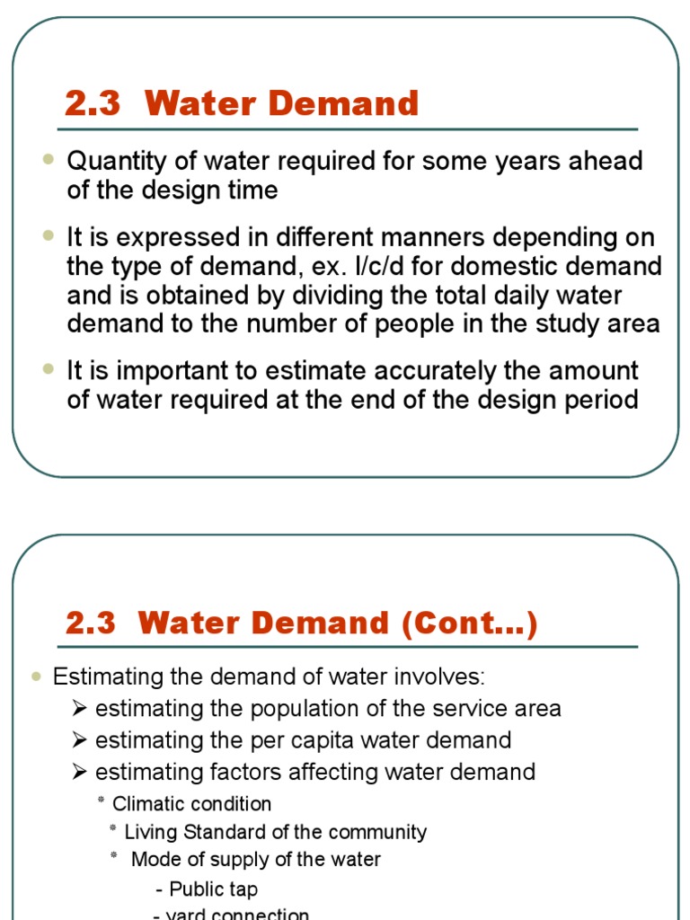 2.3 Demand | PDF | Water | Water Supply