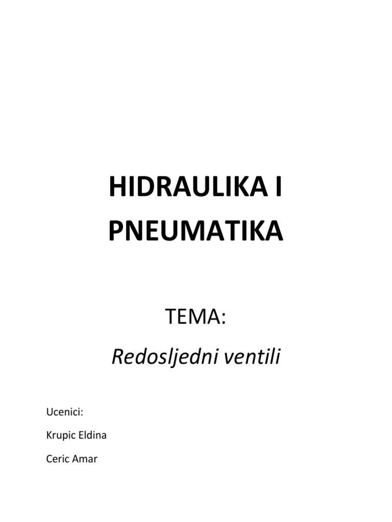 HIDRAULIKA I PNEUMATIKA - Amar Ceric I Eldina | PDF