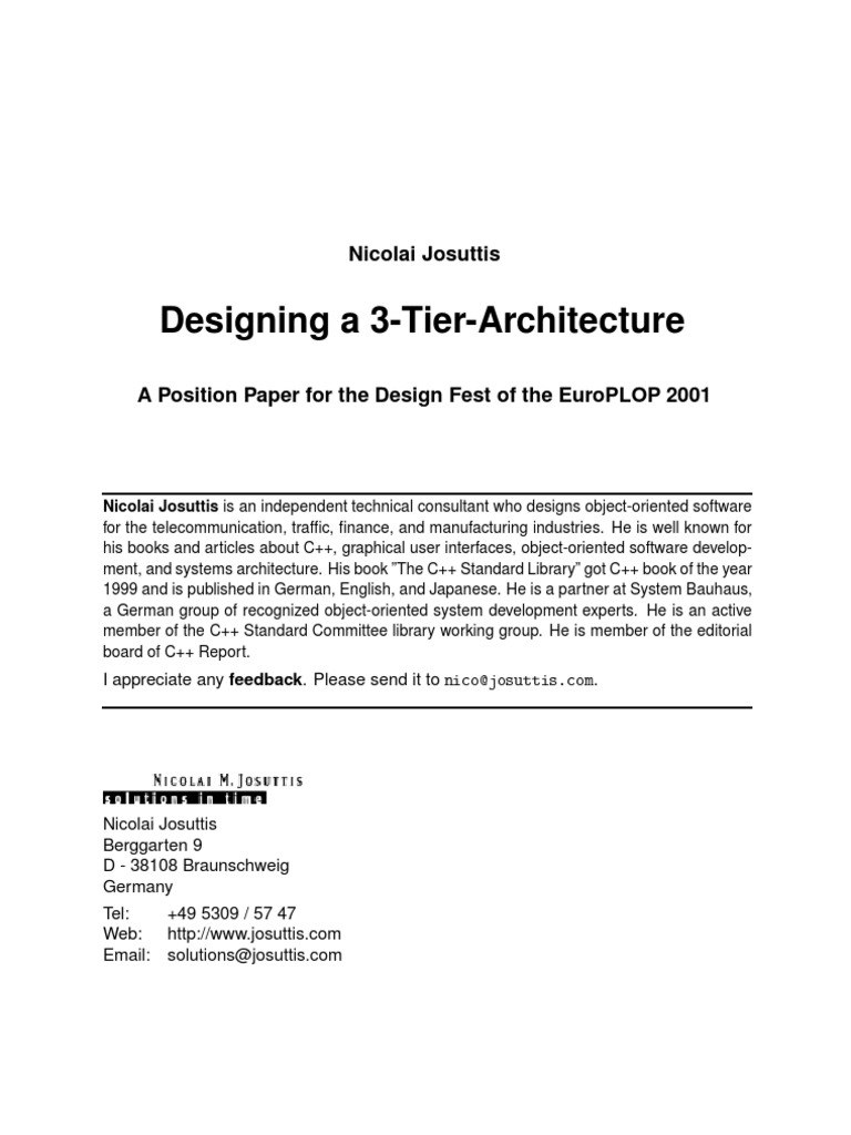 Designing A 3 Tier Archetechture | PDF | Software Design | Software ...
