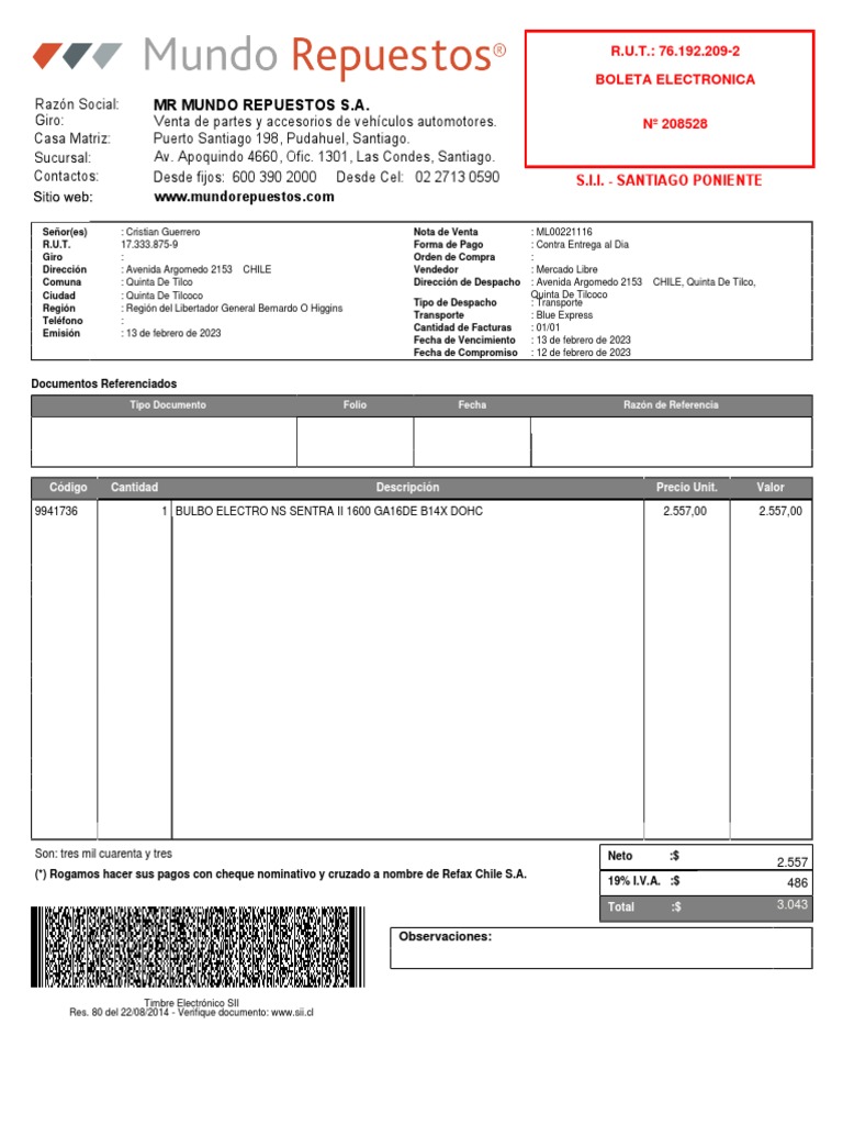 Factura de Compra | PDF