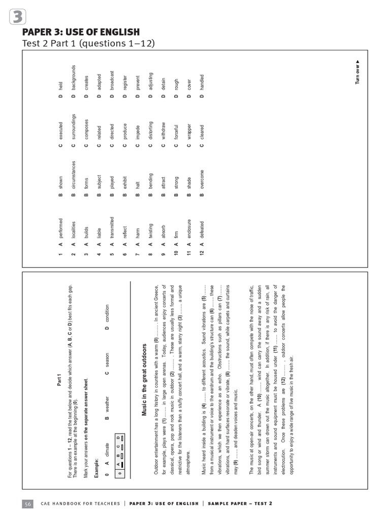 CAE - Test 2 - Use of English | Download Free PDF | Aerial Photography