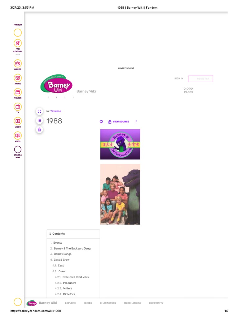 1988 - Barney Wiki - Fandom | PDF | Fandom