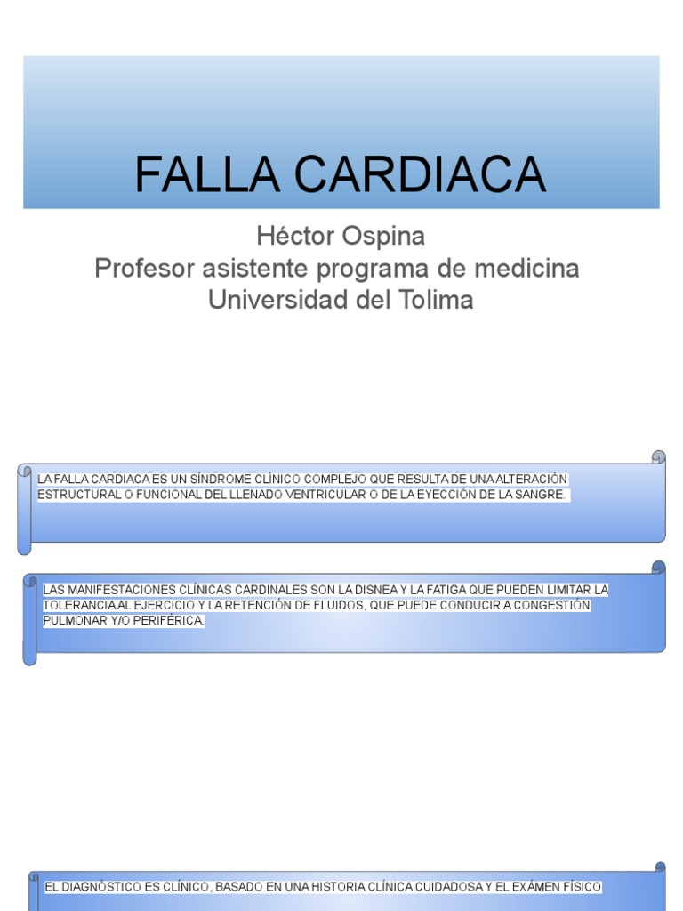 Falla Cardiaca | PDF | Insuficiencia cardíaca | Especialidades Medicas