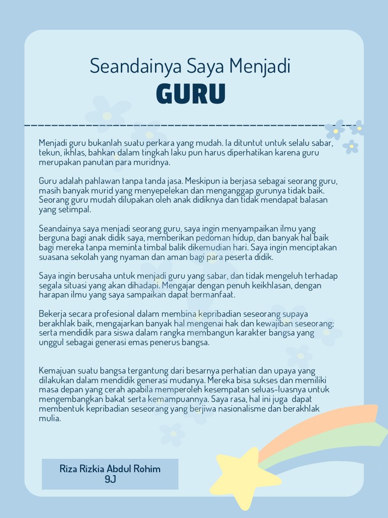 Seandainya Saya Menjadi Guru. | PDF