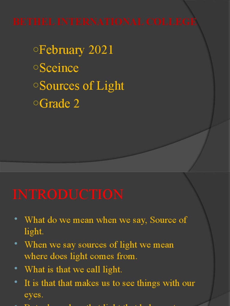 Sources of Light | PDF