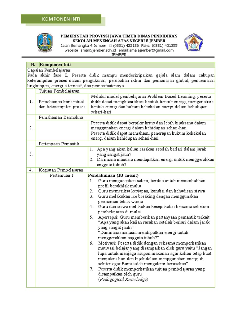 Siklus 1 Modul Komponen Inti Pdf