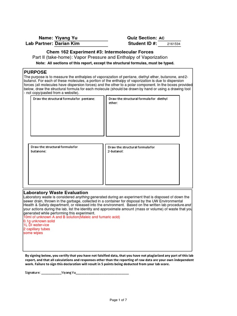 Intermolecular Forces in Organic Solvents | PDF | Intermolecular Force ...