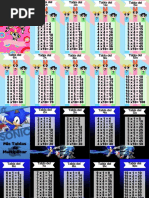 Tablas de Multiplicar Sonic | PDF