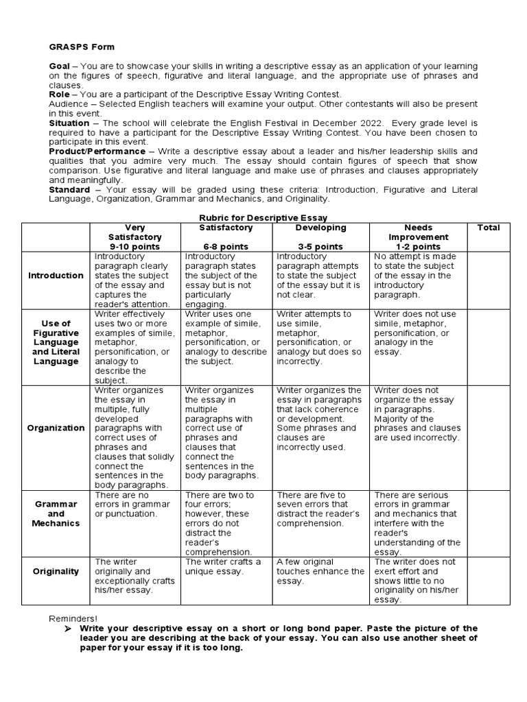 2nd Quarter Performance Task in English 7 | PDF | Essays | Subject ...