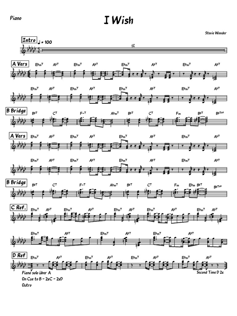 I Wish Piano | PDF